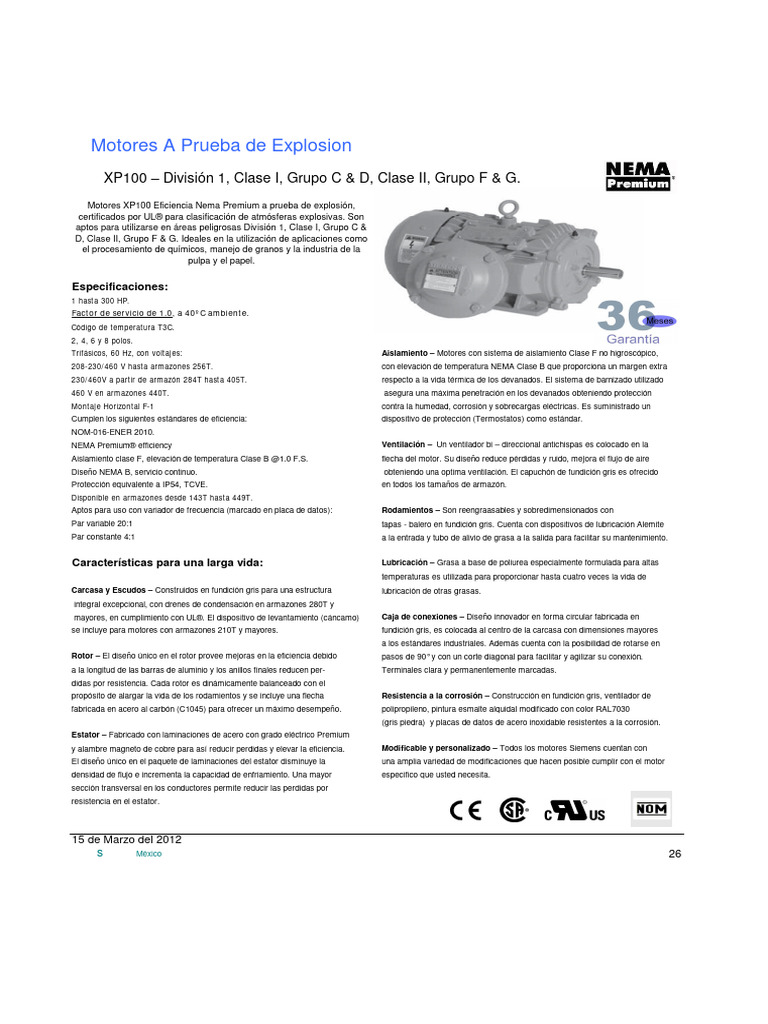 Ficha A Prueba de Explosion XP100 | PDF