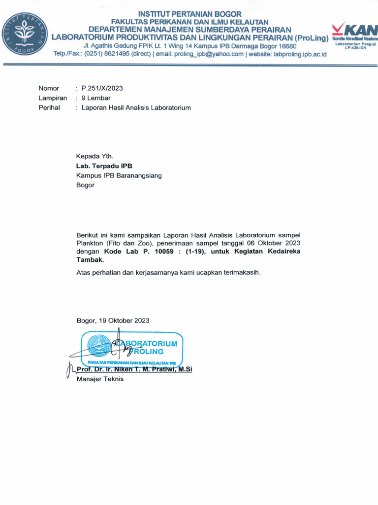 P. 10059 - Lab. Terpadu (Data) | PDF