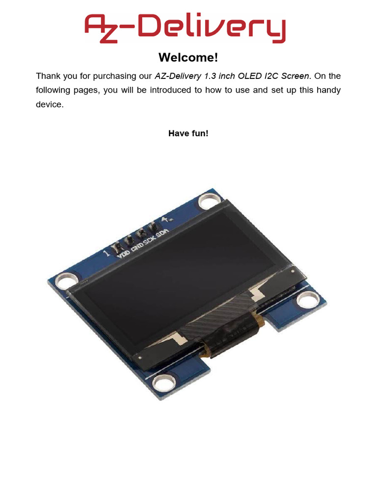 1.3 Inch OLED I2C Display - EN | PDF | Parameter (Computer Programming) | Light Emitting Diode