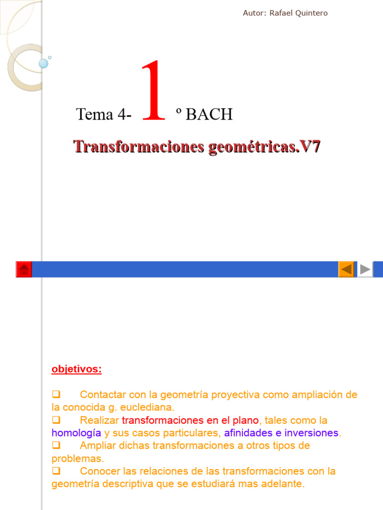 Tema 4 TRANSFORMACIONES GEOMETRICAS V7 1o Bach-1 | PDF | Elipse | Tangente