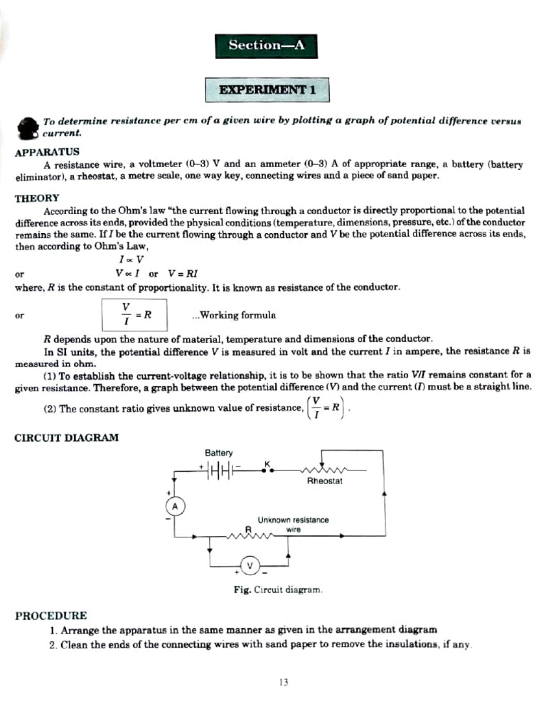 Grade 12 Physics Practicals | PDF