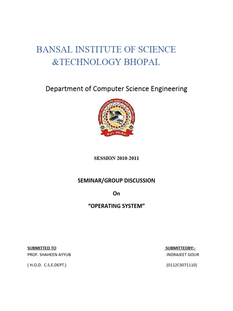 Project Report of Operating System | PDF