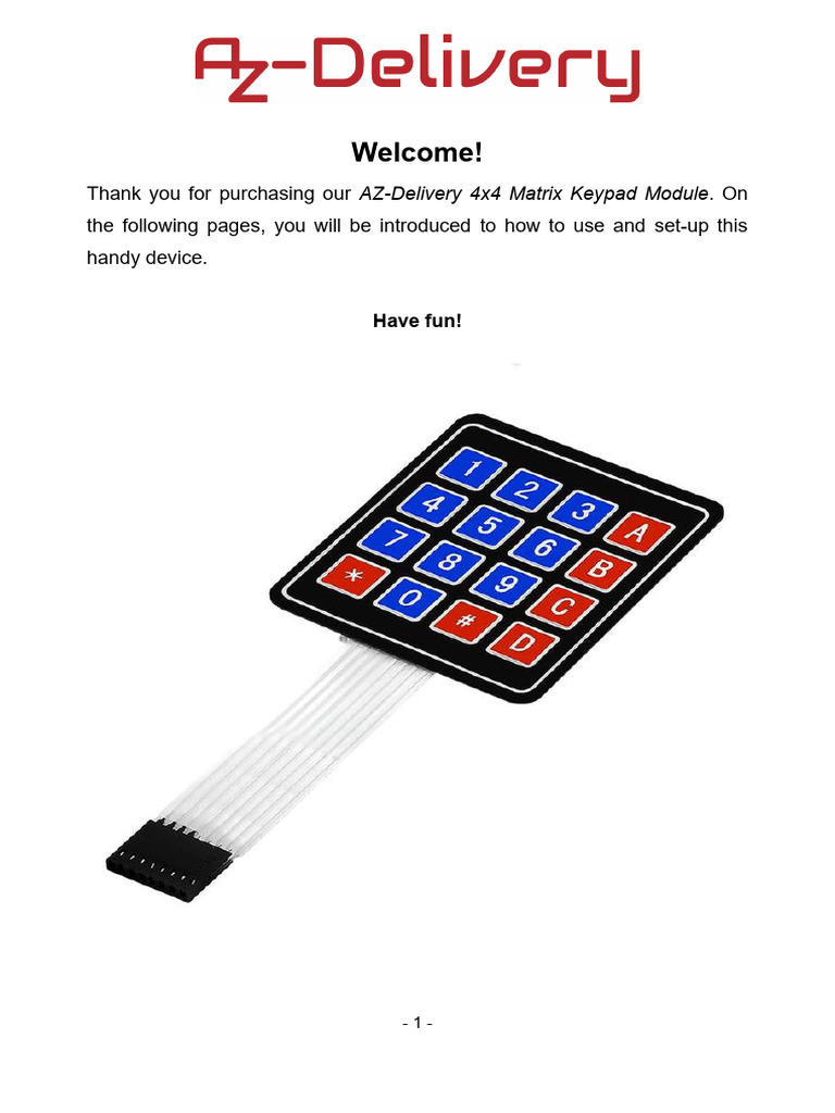 4x4 Matrix Blue Keypad - EN | PDF | Arduino | Software