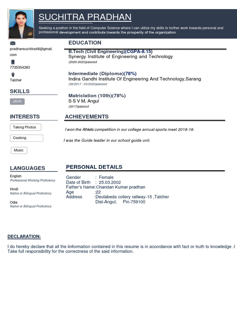 Suchitra Resume 2 | PDF