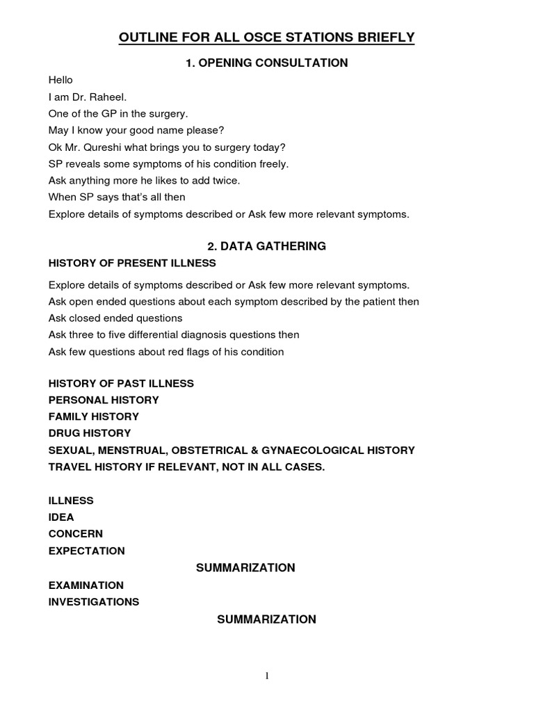Raheel OSCE Notes January 2023 | PDF | Physical Examination ...