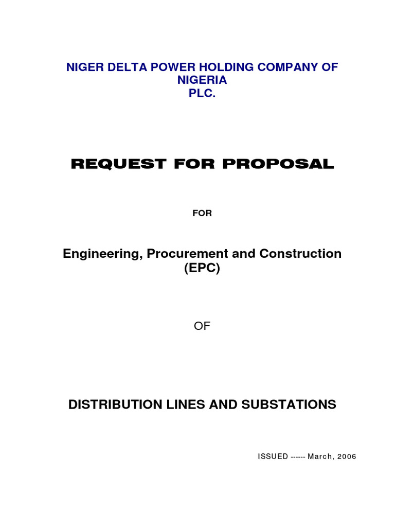 2006 RFP For Epc (Final) 17-03-2006 | PDF | Employment | Breach Of Contract