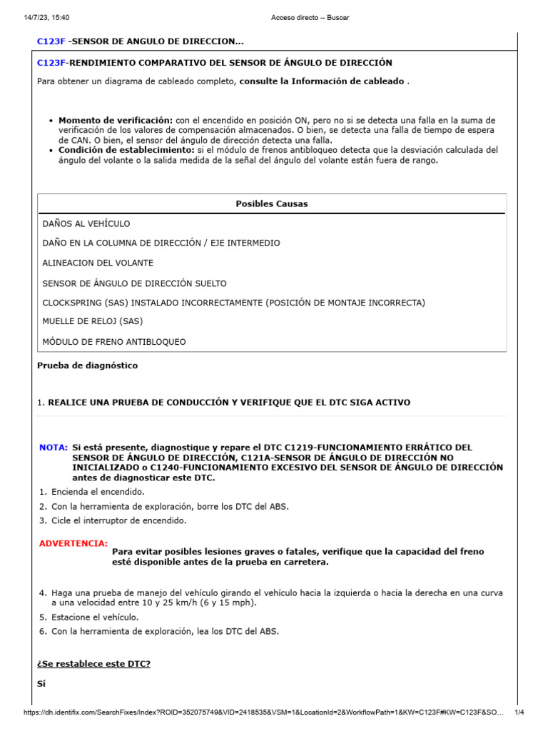 c123f Plan de Comprobacion | PDF | Sistema de freno antibloqueo ...