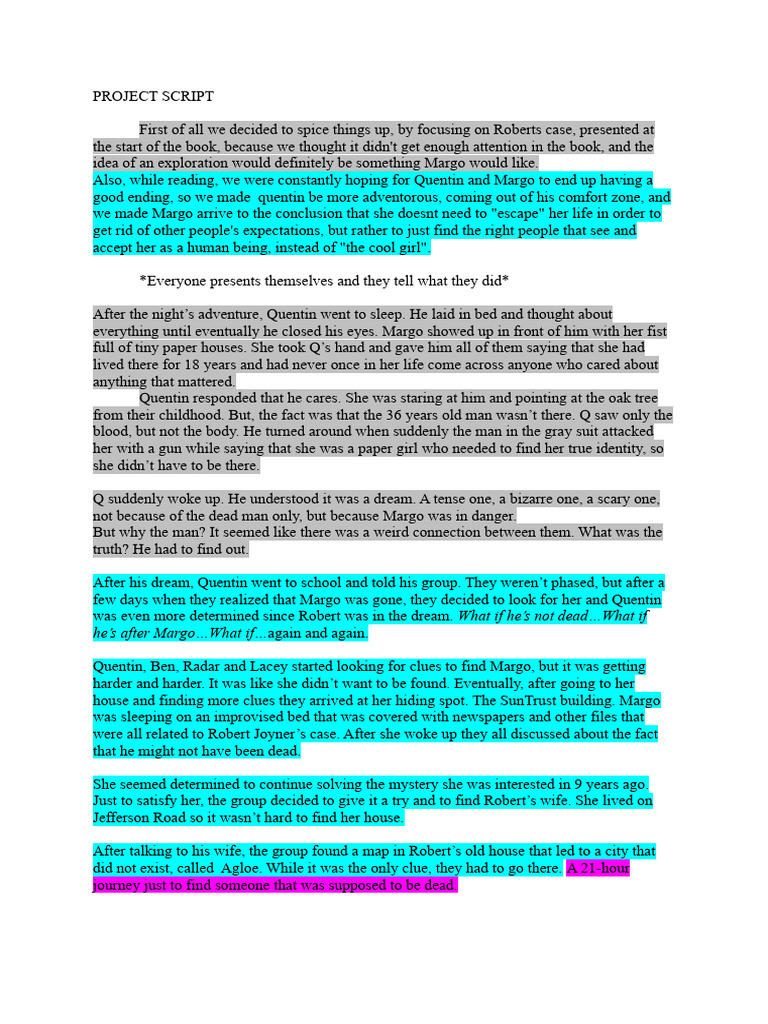 Project Script | PDF