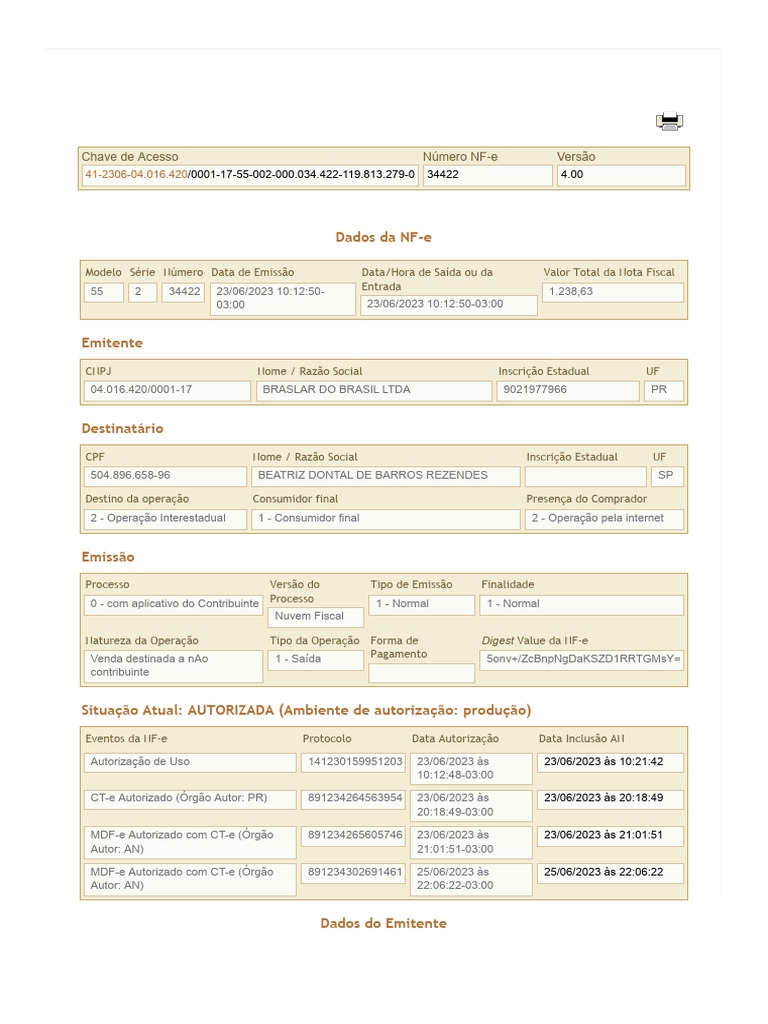 Portal Da Nota Fiscal Eletrônica | PDF | Recibo | Taxa de imposto