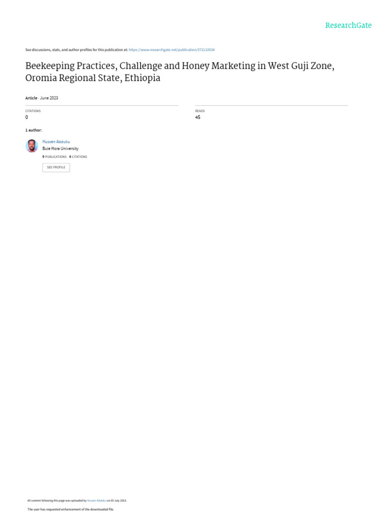 Beekeeping Challenges and Honey Marketing in Ethiopia | PDF ...