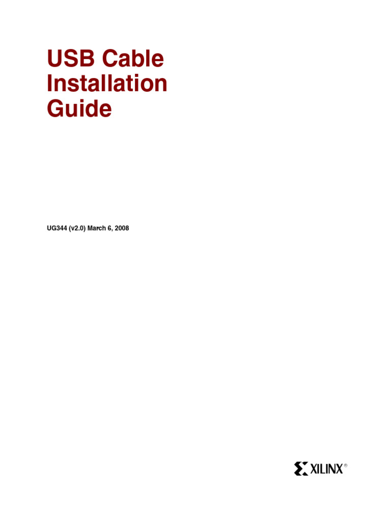 USB Cable Installation Guide-UG344 | PDF