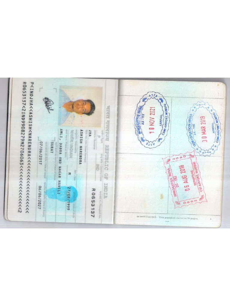 Ashish Jha (Passport) | PDF