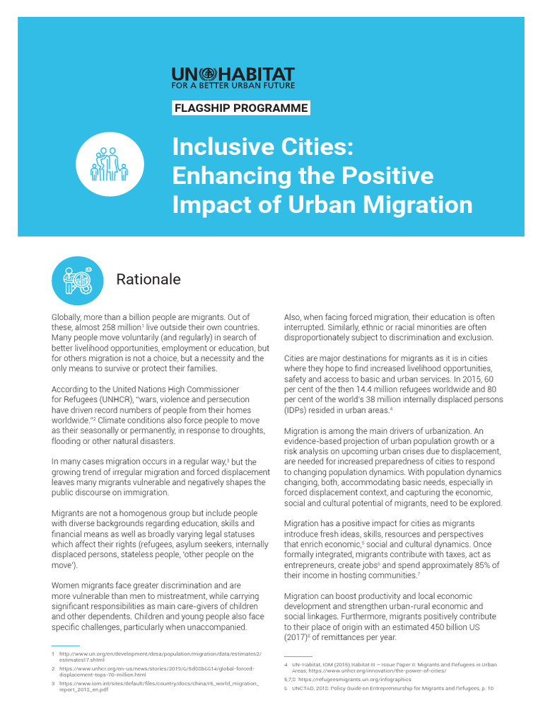 Fp4-Inclusive Cities - Enhancing The Positive Impact of Urban Migration ...