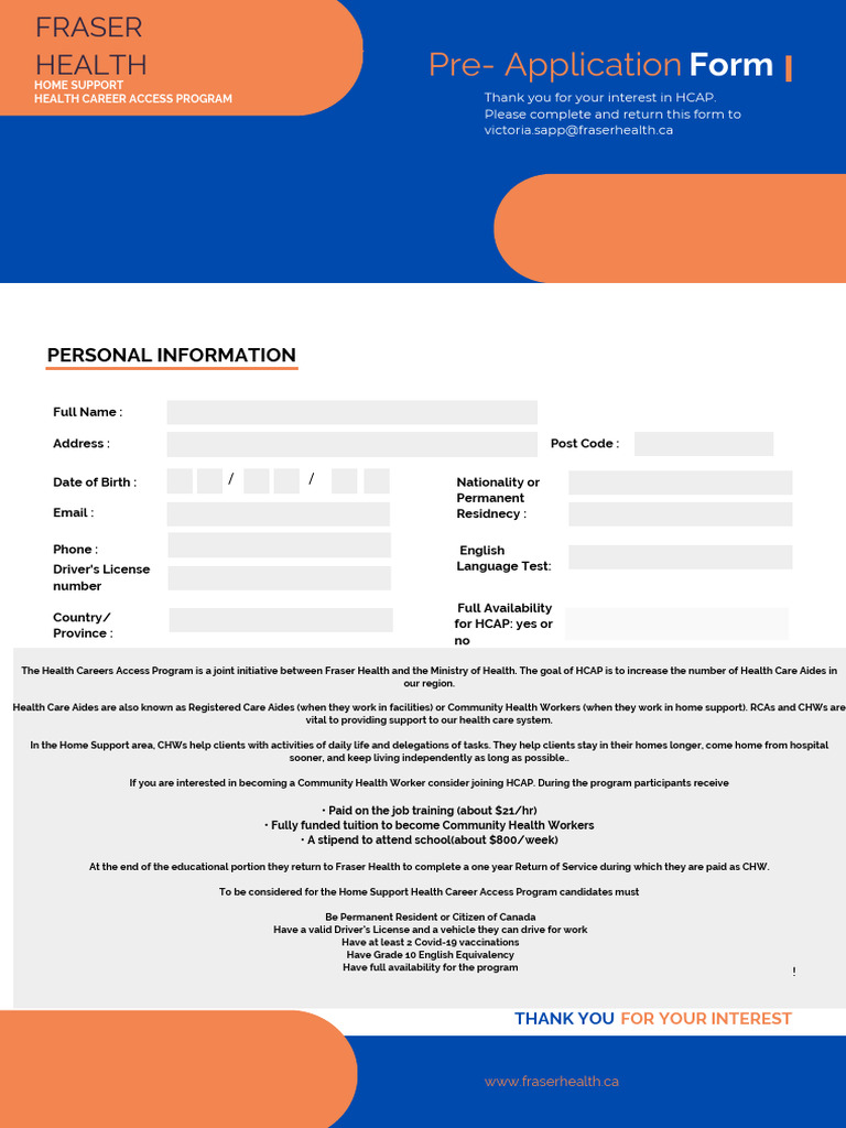 Pre Application Form 2 | PDF