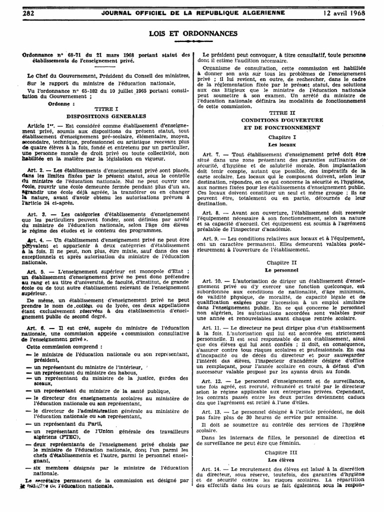 Ordonnance 1968 | PDF