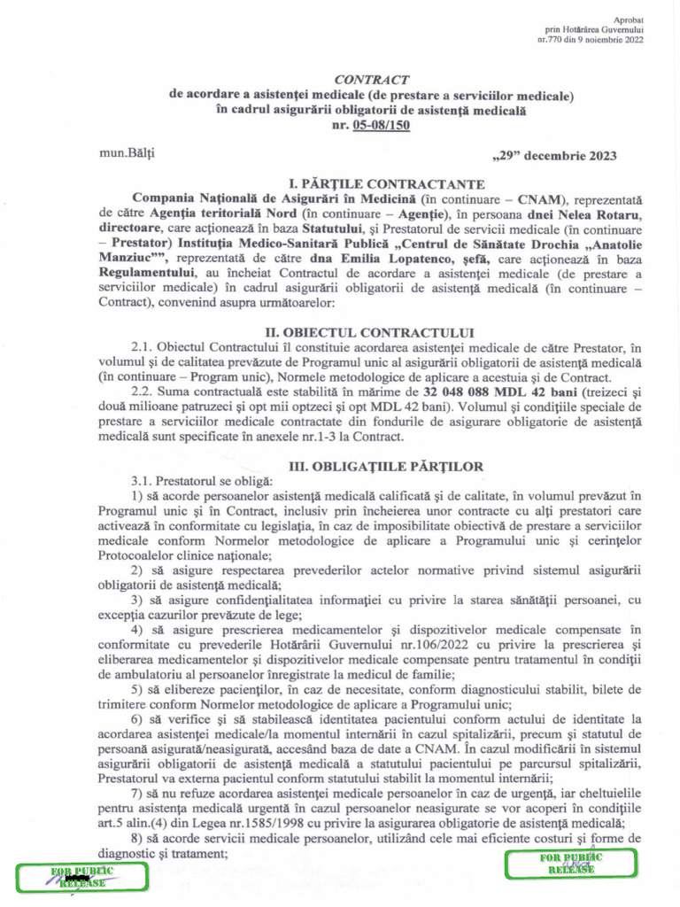 Contract CNAM 2024 CS Drochia | PDF