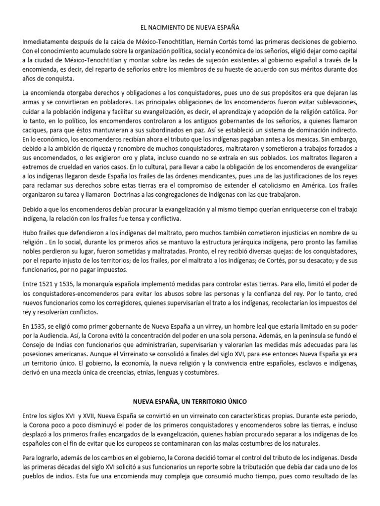 El Nacimiento de Nueva España | PDF | Nueva españa | Imperio español