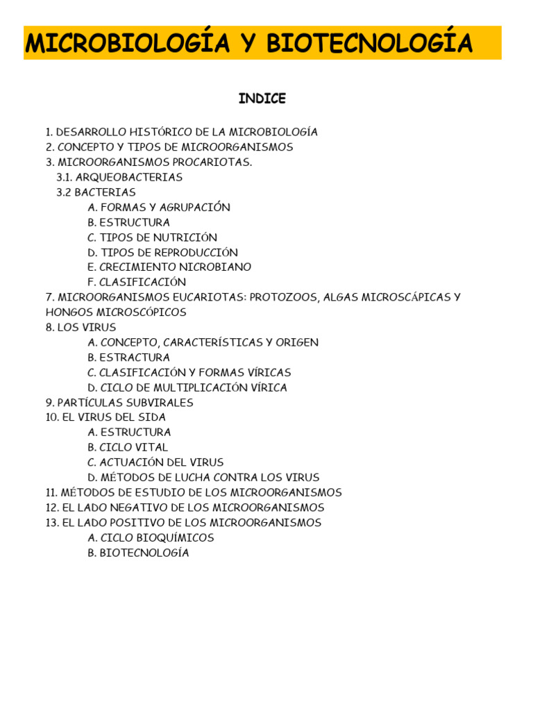 TEMA 16. Microbiología y Biotecnología | PDF | Virus | Microorganismo