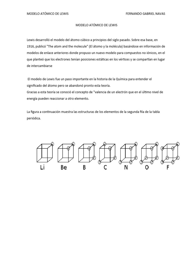 Modelo Atómico de Lewis | PDF | Ciencia y matemáticas