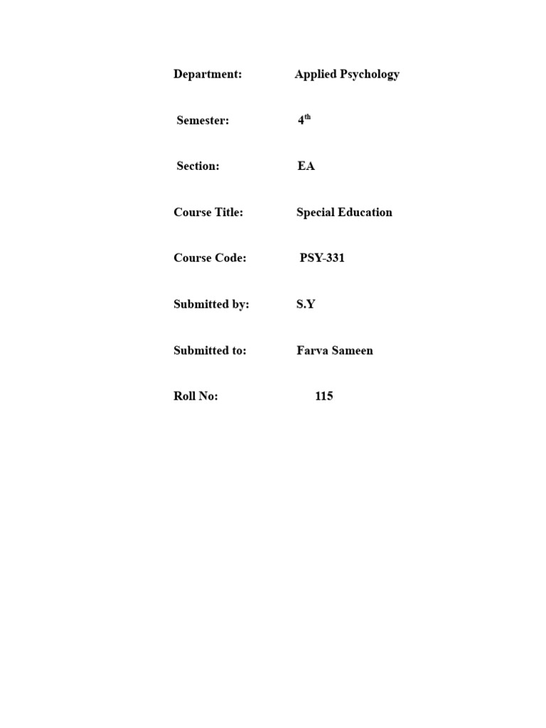 Assessing Children with Special Needs | PDF | Word | Special Education