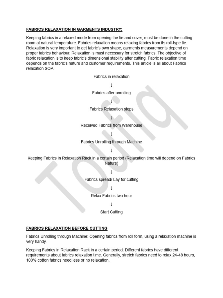 Fabrics Relaxation in Garments Industry | PDF | Textiles | Rayon