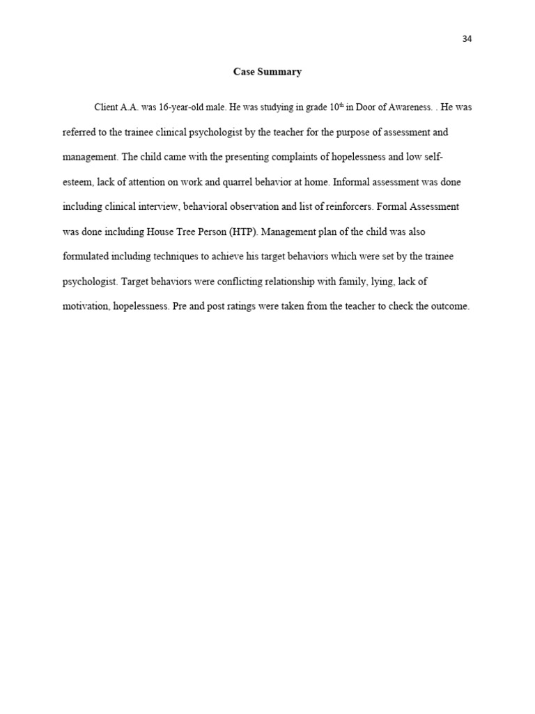 Case Study ID | PDF | Anger | Psychotherapy