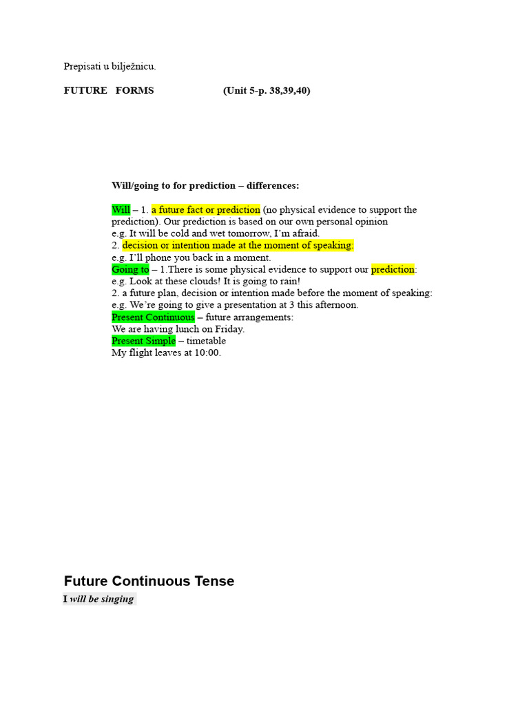Future Forms | PDF | Verb | Perfect (Grammar)