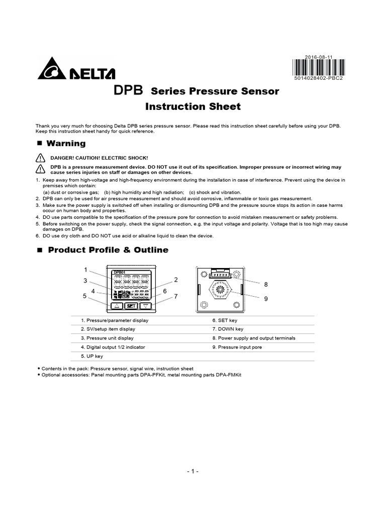 DELTA DPB Manual | PDF