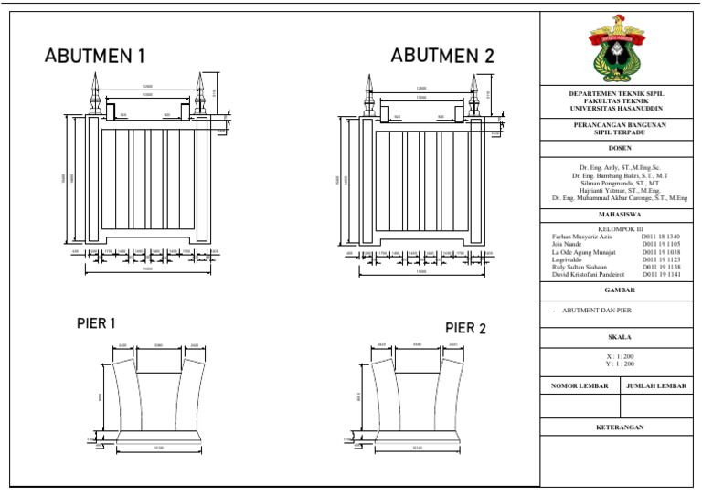 Abutmen 1 Abutmen 2: Pier 1 Pier 2 | PDF