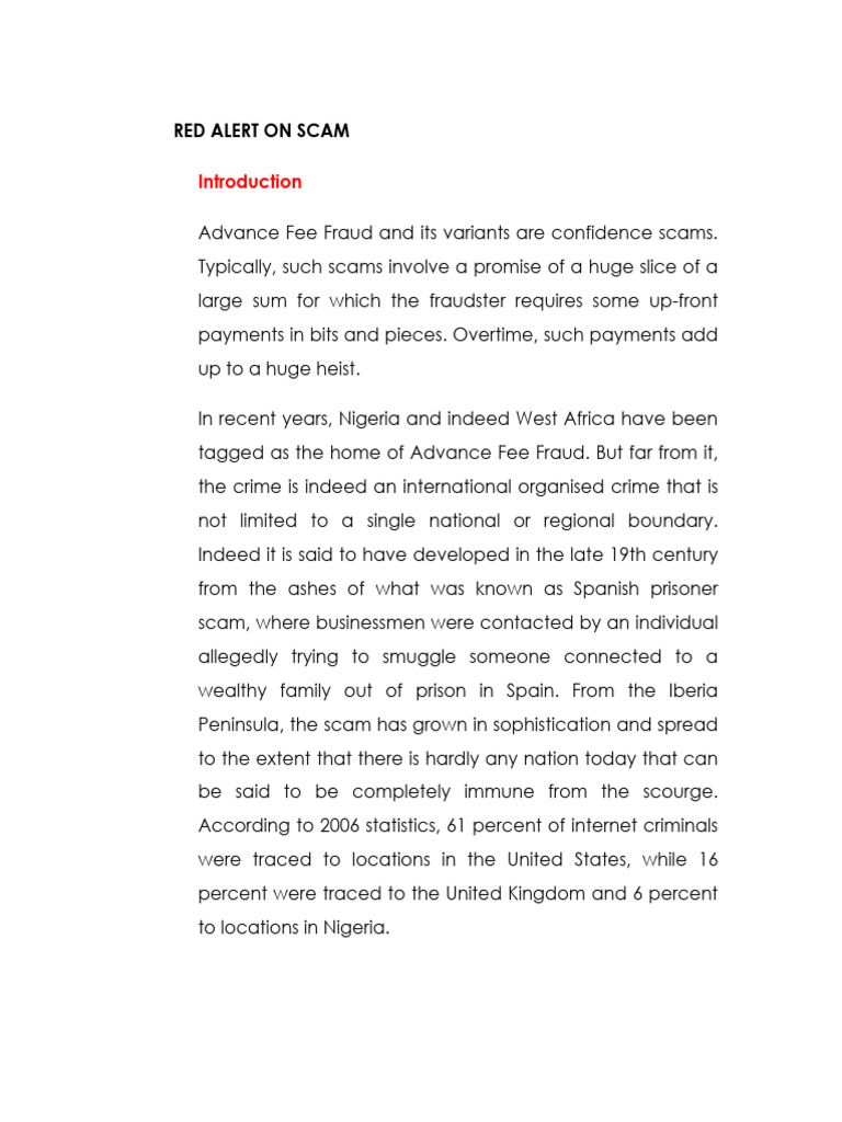 Red Alert On Scam | PDF | Phishing | Identity Theft