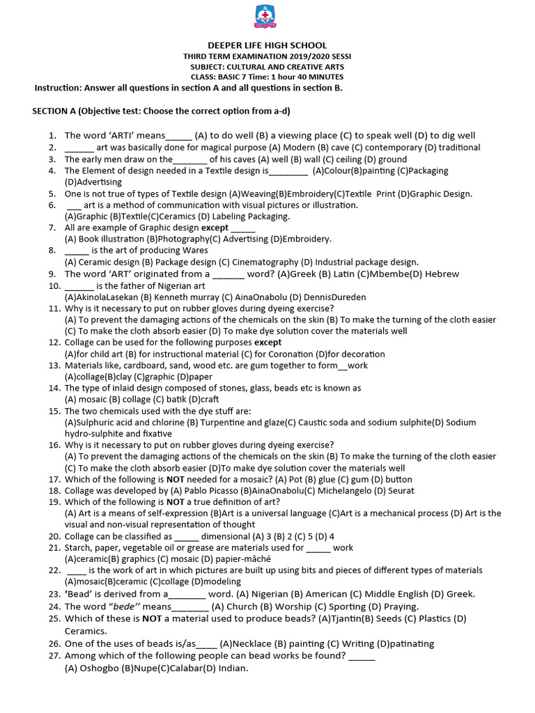 JS 1 Cca 3RD Term Exam 2020 | PDF