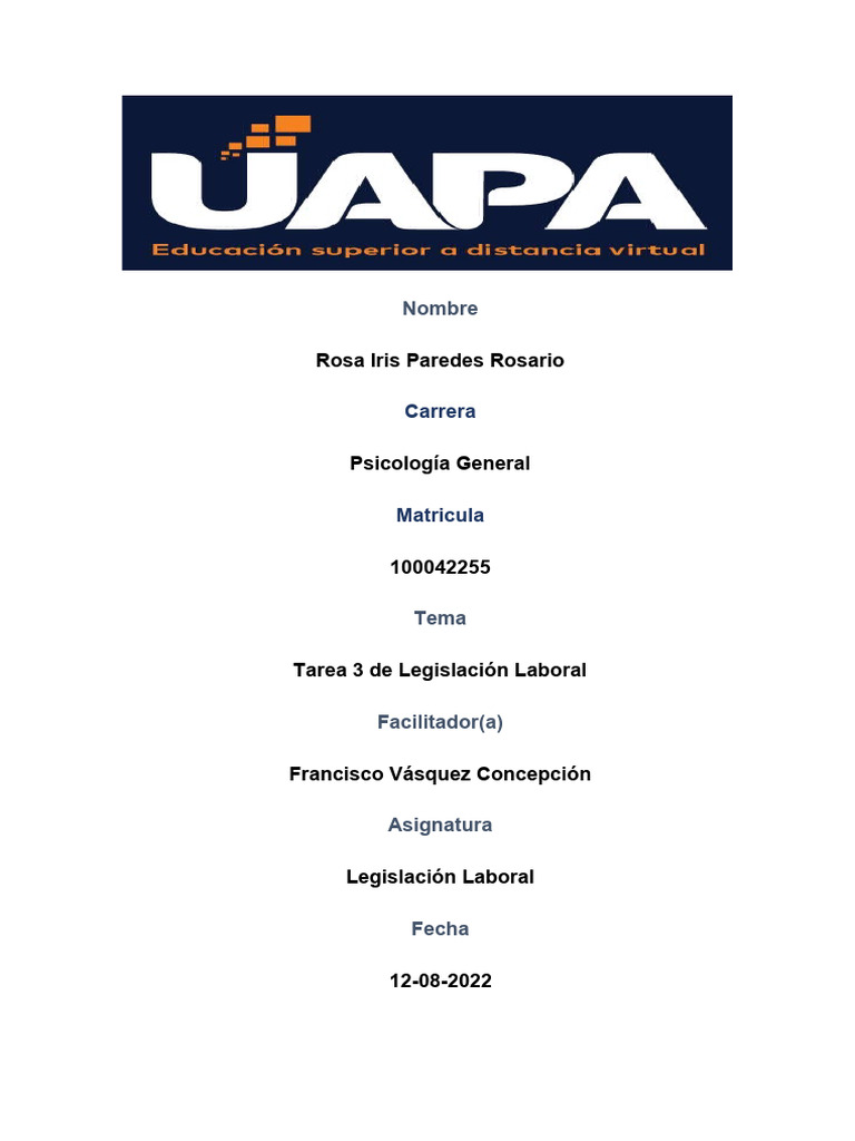 Tarea 3 de Legislacion Laboral | PDF | Salario | Derecho laboral
