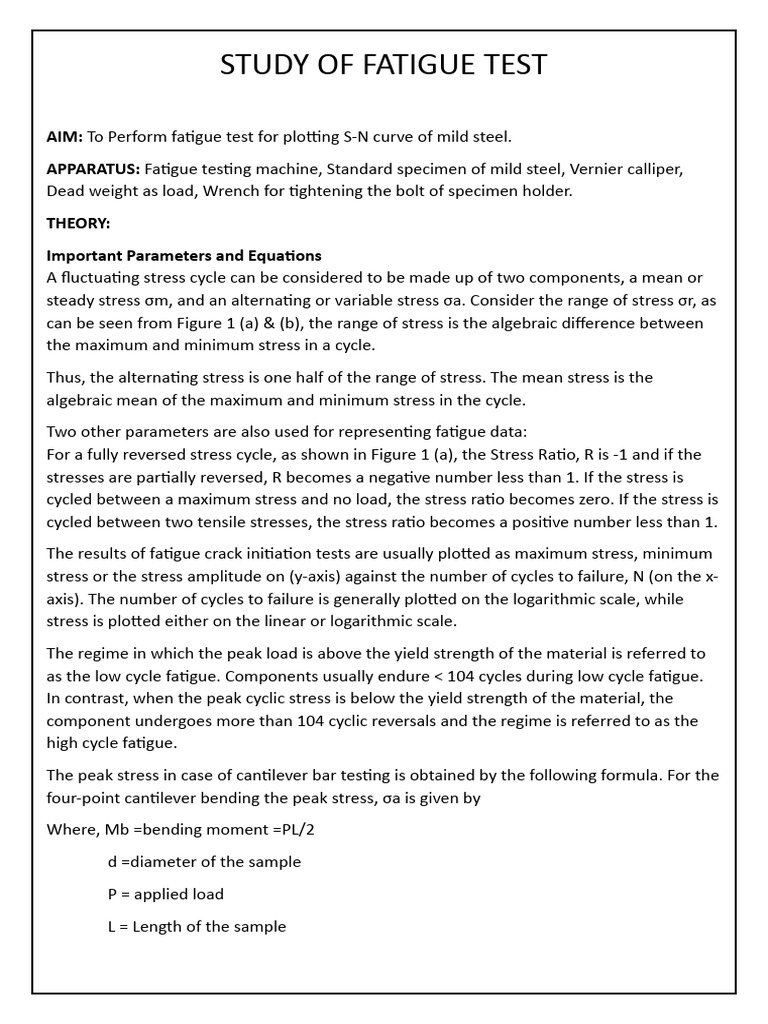 Fatigue 1 | PDF | Fatigue (Material) | Applied And Interdisciplinary ...