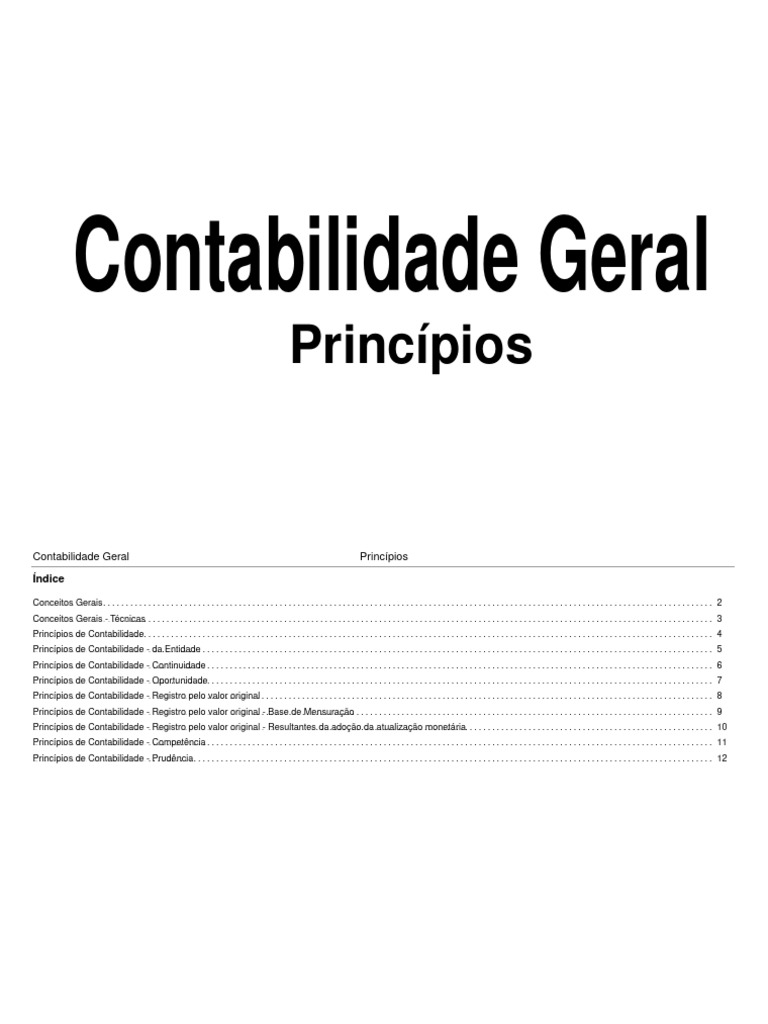 Contabilidade Geral - Principios Contabeis | PDF