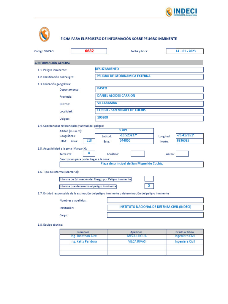 Ficha Indeci | PDF | Geografía Física