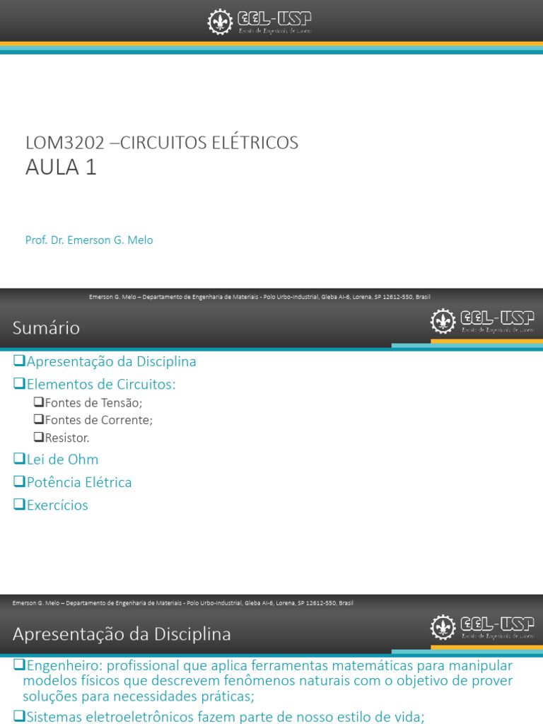 Aula 01 | PDF | Rede elétrica | Eletricidade