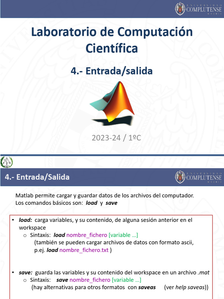 Entrada y Salida MATLAB | PDF | Archivo de computadora | Software