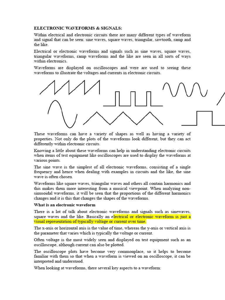 Electronic Waveforms & Signals | PDF | Hertz | Electrical Engineering