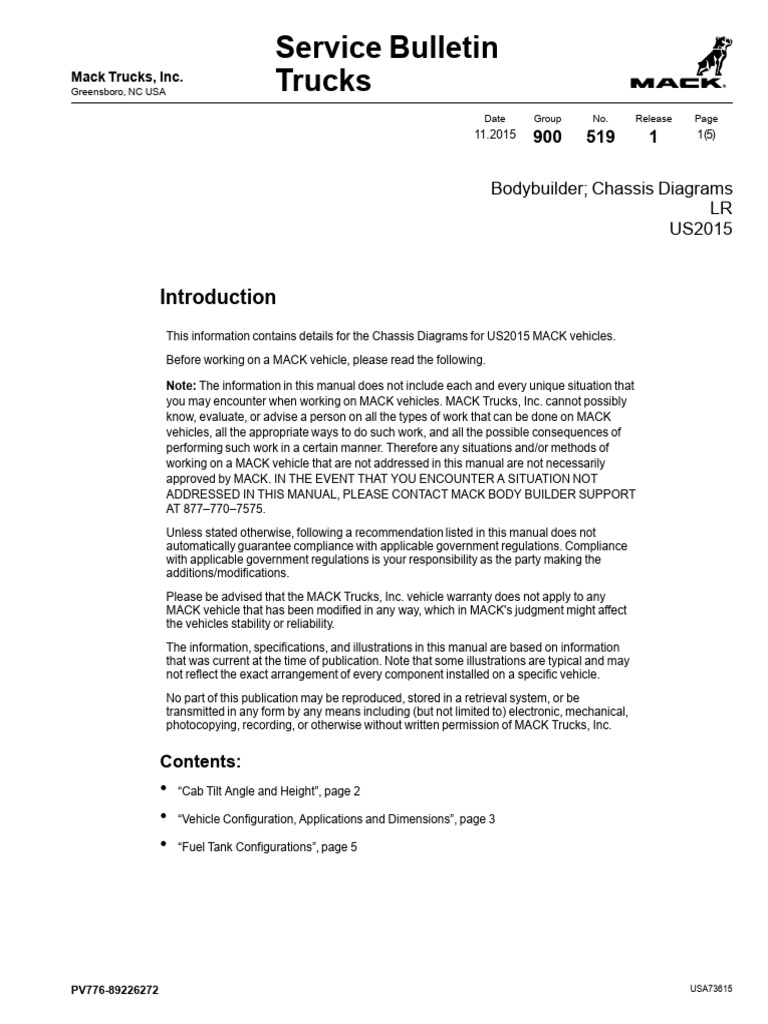 MACK Chassis Diagrams Guide | PDF