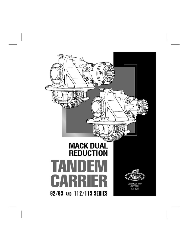 Mack Diff 92-93 & 112-113 Series-Service | PDF | Axle | Gear