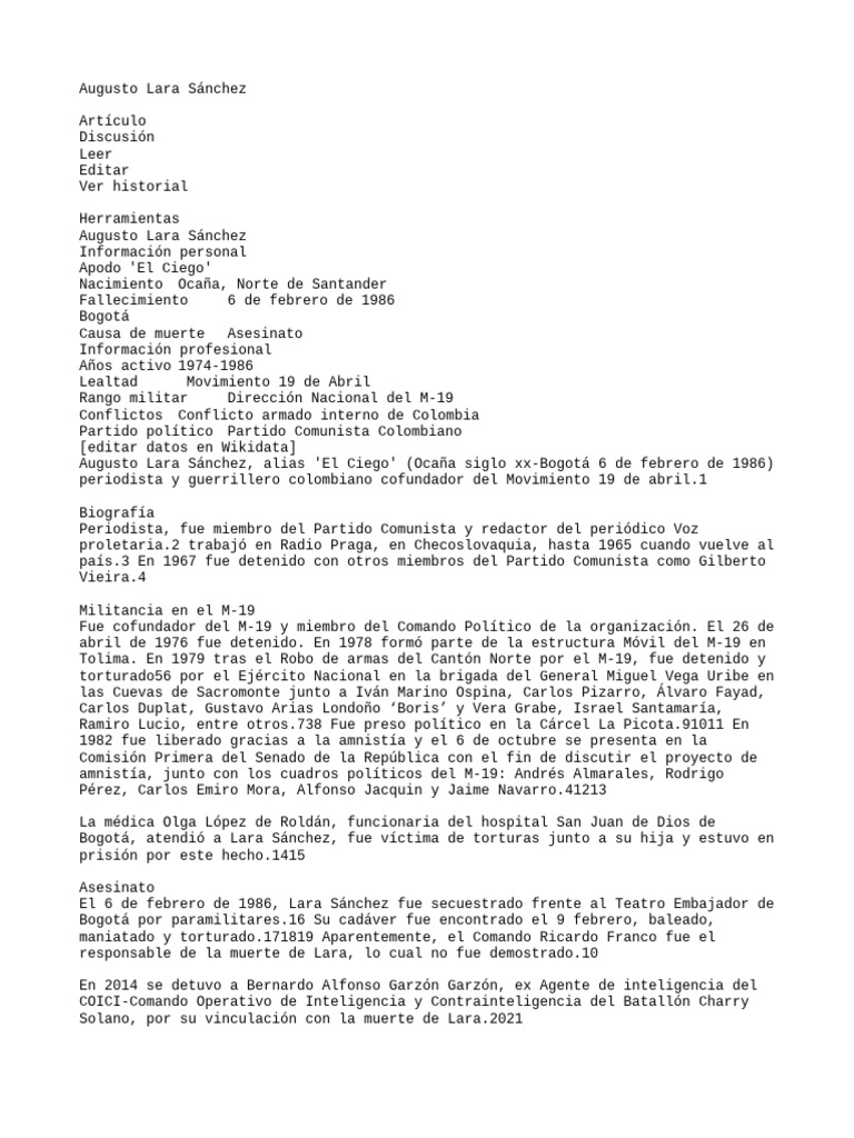 Augusto Lara Sánchez | PDF | Política