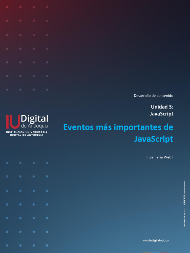 DG - PDF - ING - WEB - I - U3 - Eventos Importantes JavaScript | PDF