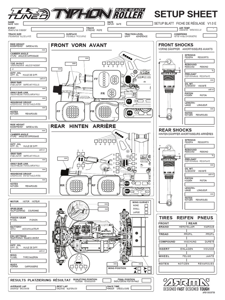 TLR TYPHON Setup Sheet | PDF | Transport | Industrie automobile