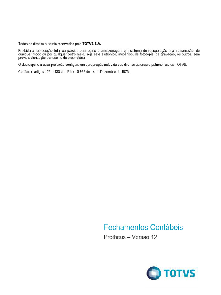 FECHAMENTO CONTABIL Protheus V12 1 33 AP01 OK | PDF | Contabilidade | Moeda