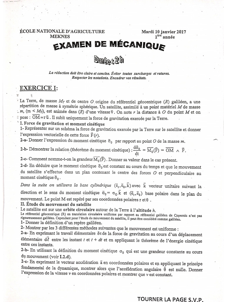 Examen Mecanique | PDF