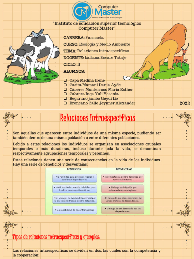 Tipos de Relaciones Intraespecíficas | PDF | Salud y bienestar