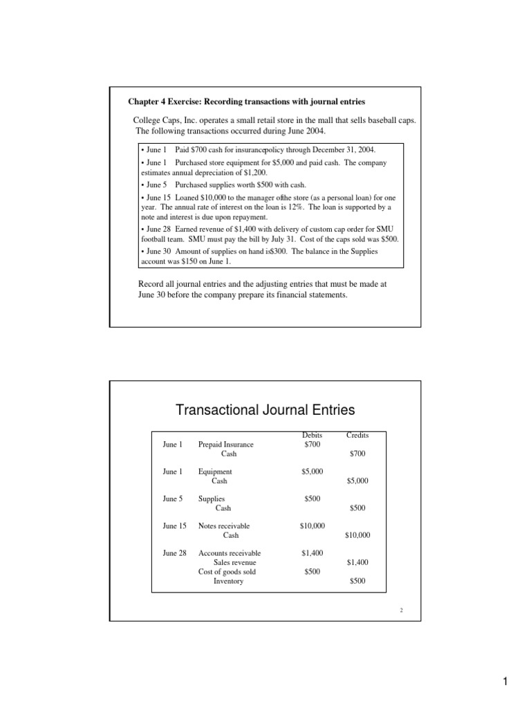 Chapter 4 Exercise Recording Transaction | PDF | Retained Earnings ...