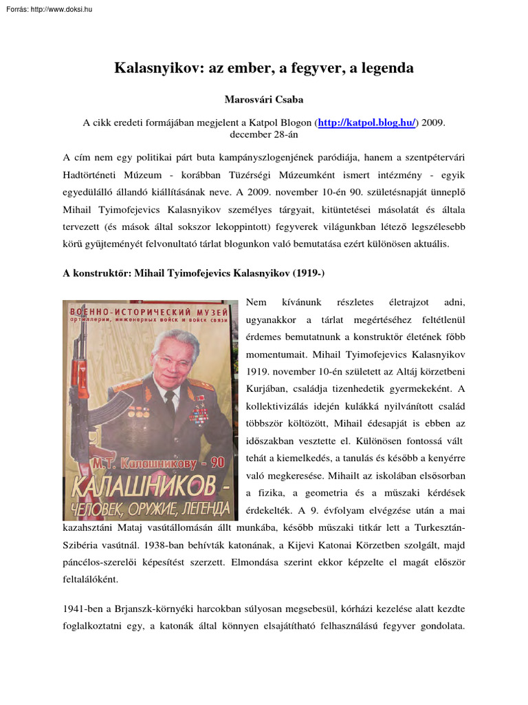 Marosvari Csaba A Kalasnyikov | PDF