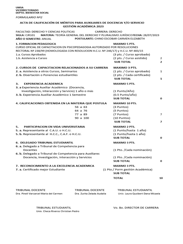 Formulario2 1er Año Revisado | PDF