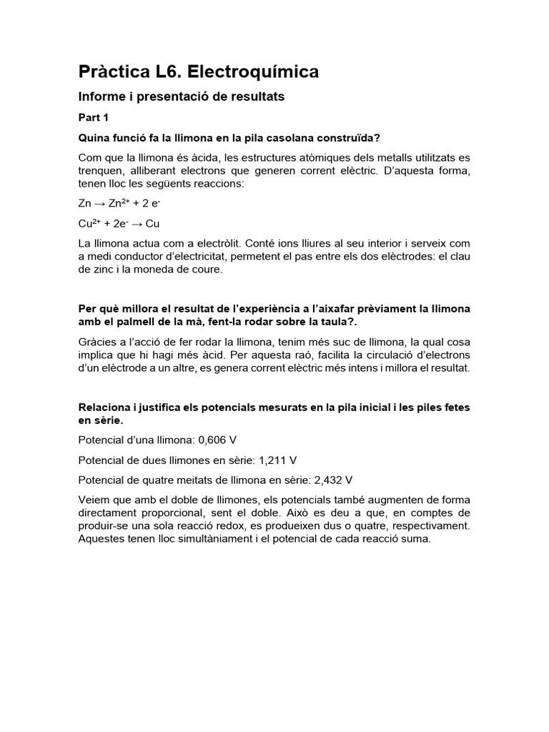 P6 Electroquímica | PDF